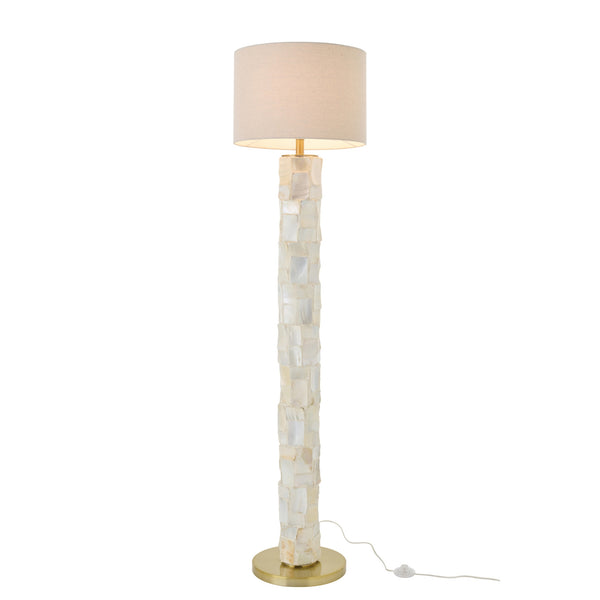 Staanlamp Pareleffect Schelp Gebroken Wit/Lichtbeige J-Line – Living Lovely